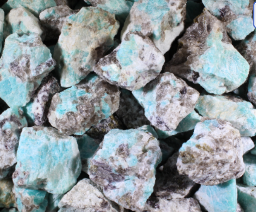 Amazonite | Tumbling Rough Rocks from Brazil | 1" - 2" Raw Crystals ...