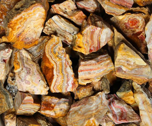 Yellow Lace Agate | Tumbling Rough Rocks from Indonesia | MED & LG Raw ...