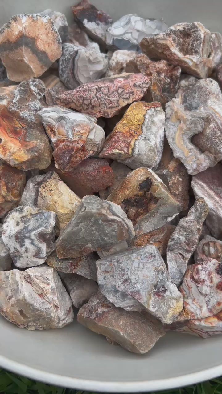 Crazy Lace Agate | Tumbling Rough Rocks from Mexico | 1" - 2.5" Raw ...
